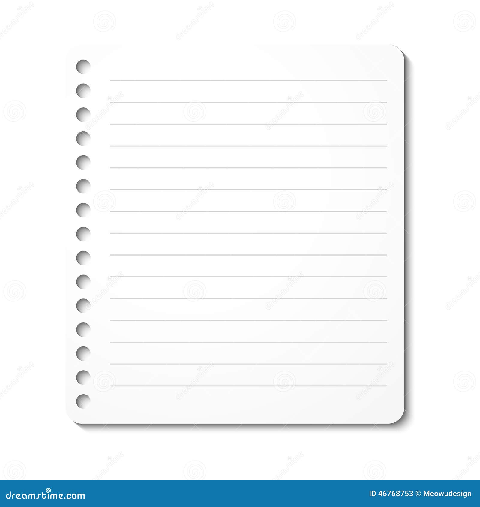Notebook paper sheet stock vector. Illustration of background - 46768753