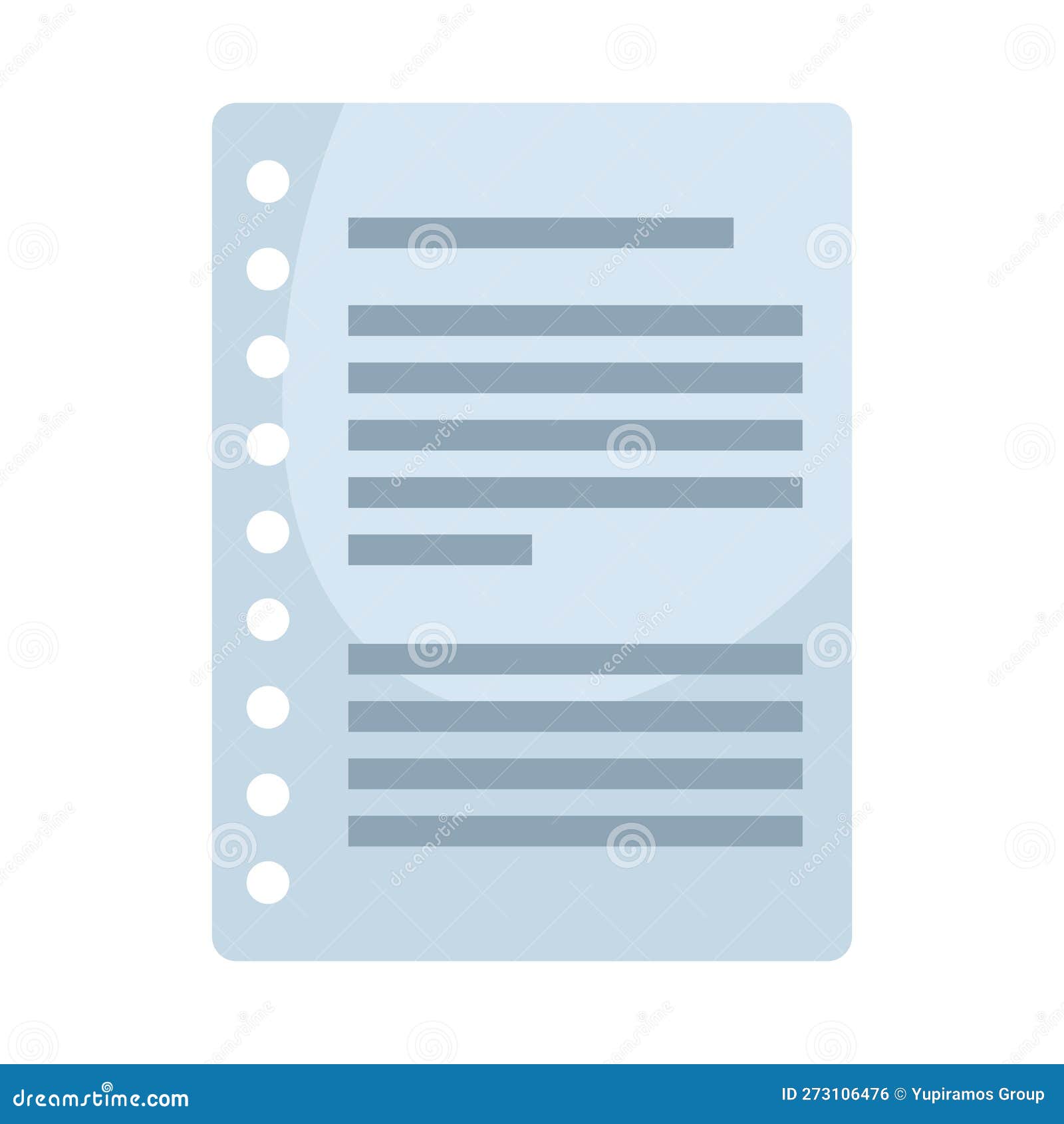 Notebook paper sheet stock vector. Illustration of attached - 273106476