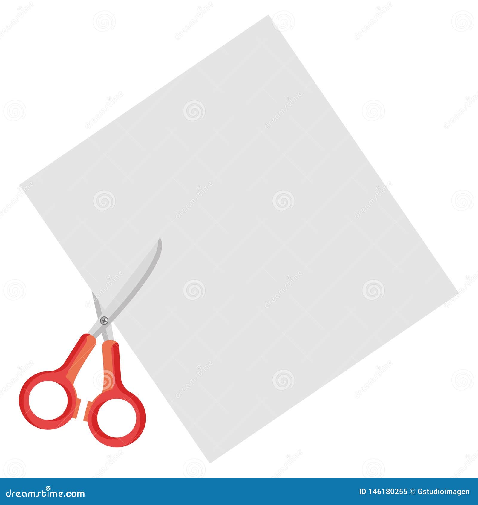 Notebook Paper Sheet with Scissors Stock Illustration - Illustration of ...