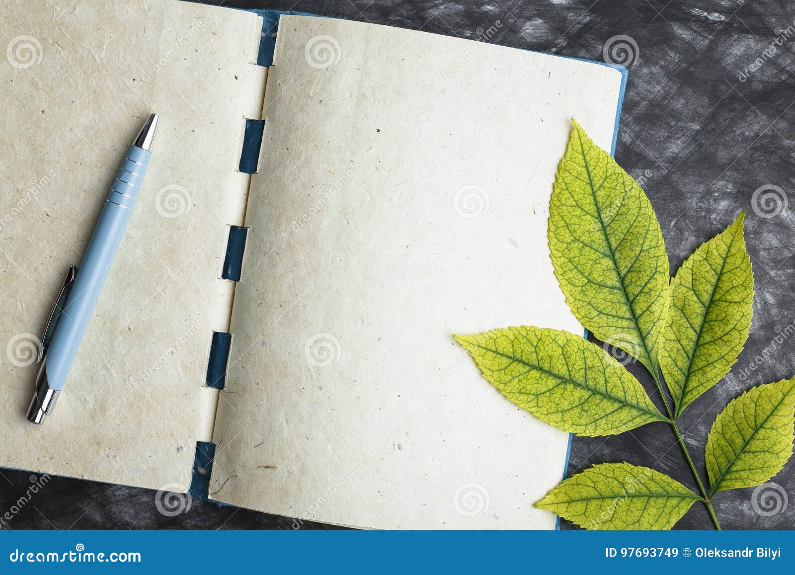 Notebook Paper with the Texture, Yellow Leaf Stock Image - Image of ...
