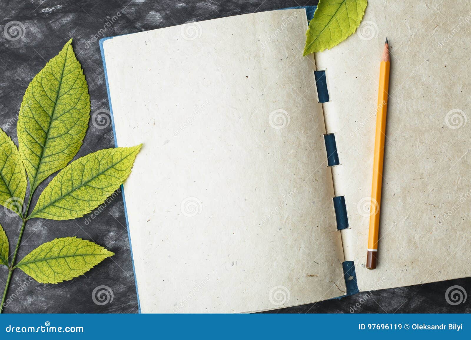 Notebook Paper with the Texture, Yellow Leaf Stock Image - Image of ...