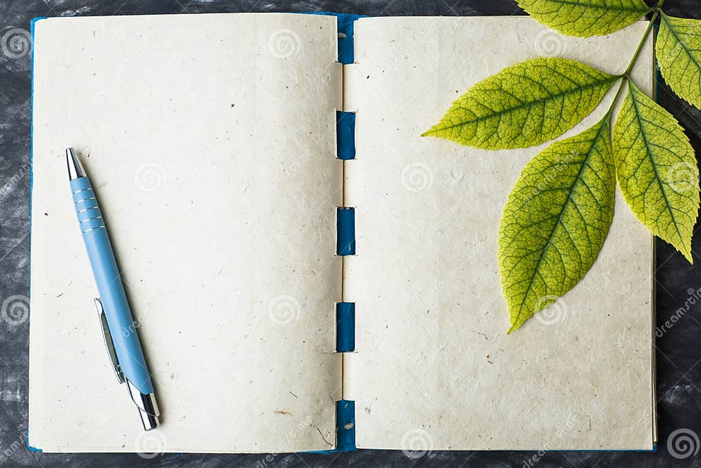 Notebook Paper with the Texture, Yellow Leaf Stock Photo - Image of ...