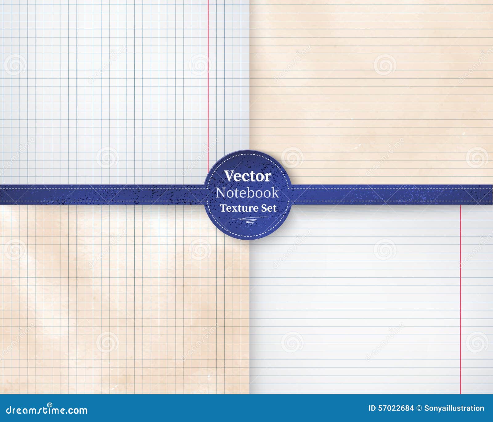 Notebook paper textures stock vector. Illustration of vector - 57022684