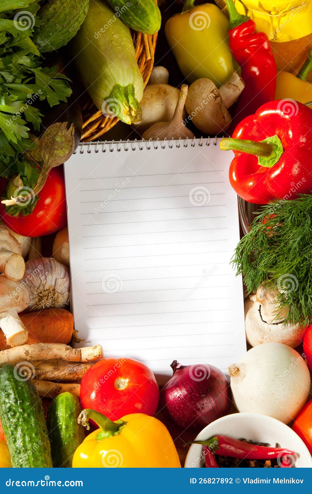 Notebook Paper To Write Recipes Stock Photo - Image of fresh, diet ...