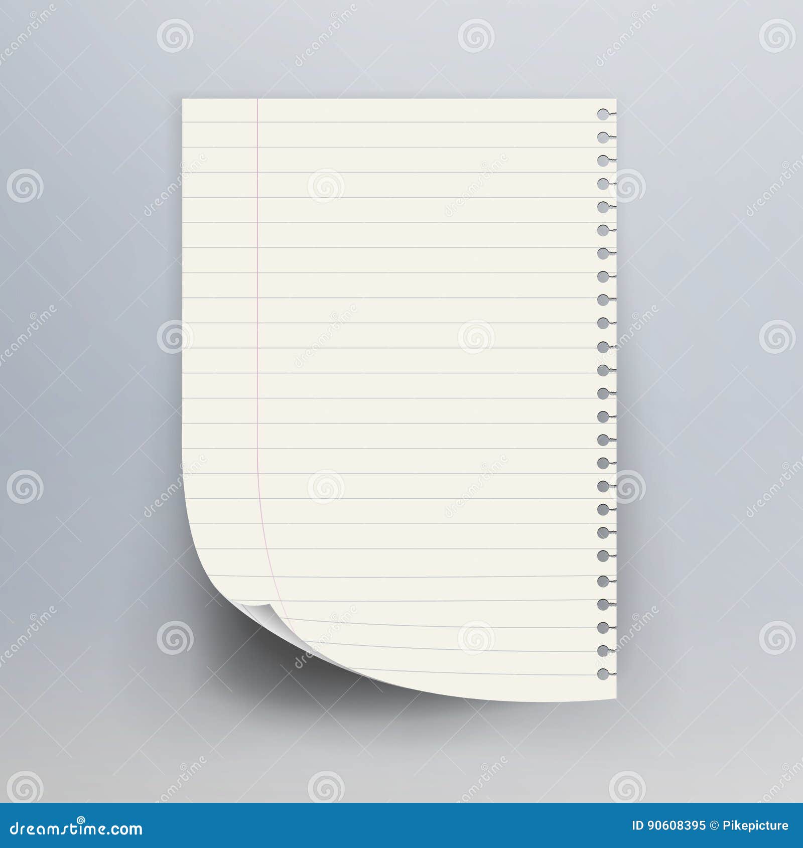 Notebook Paper with Torn Edge Vector Illustration. Realistic Commercial ...