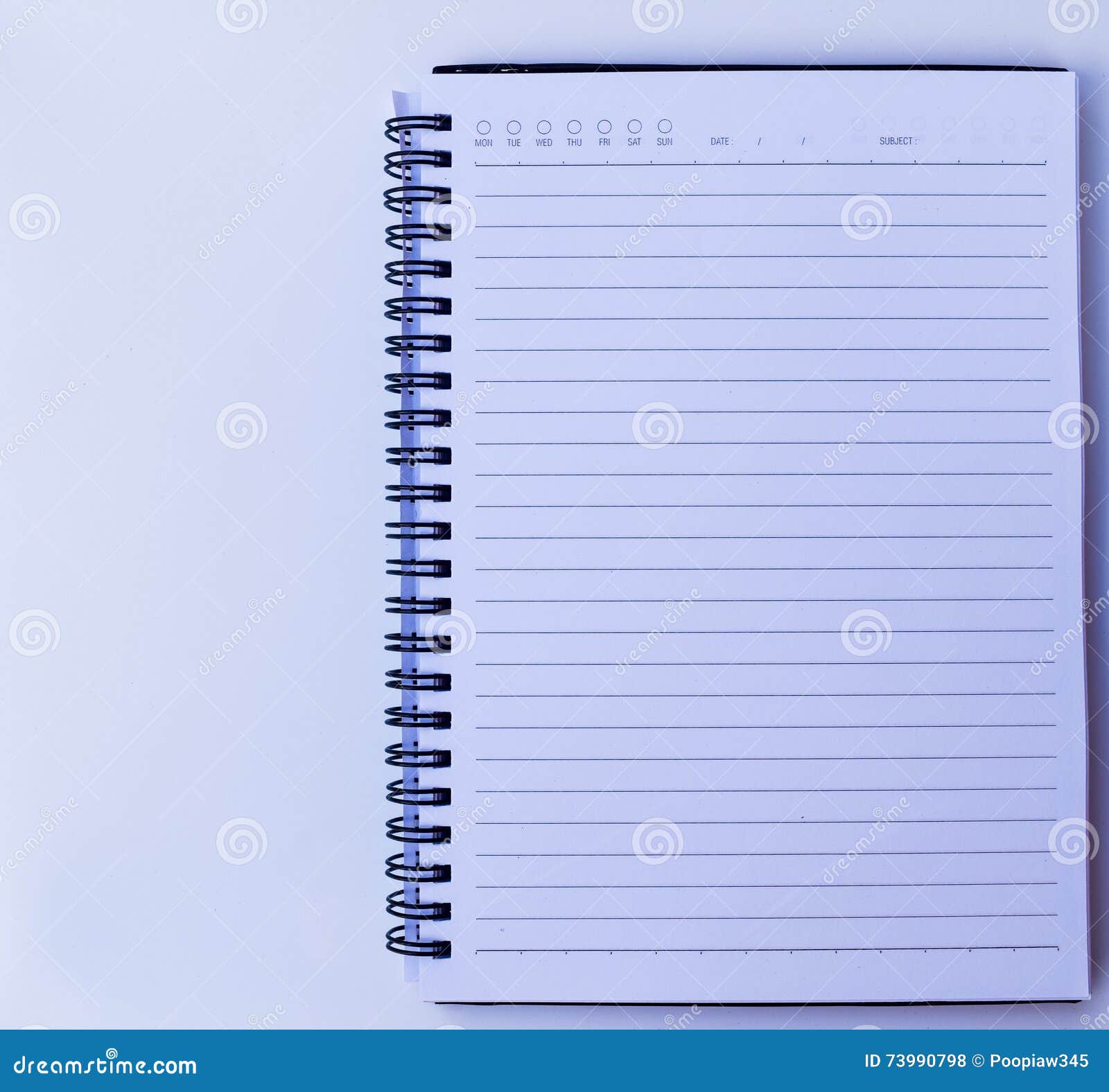 Notebook Paper on White Background for Texture Stock Photo - Image of ...
