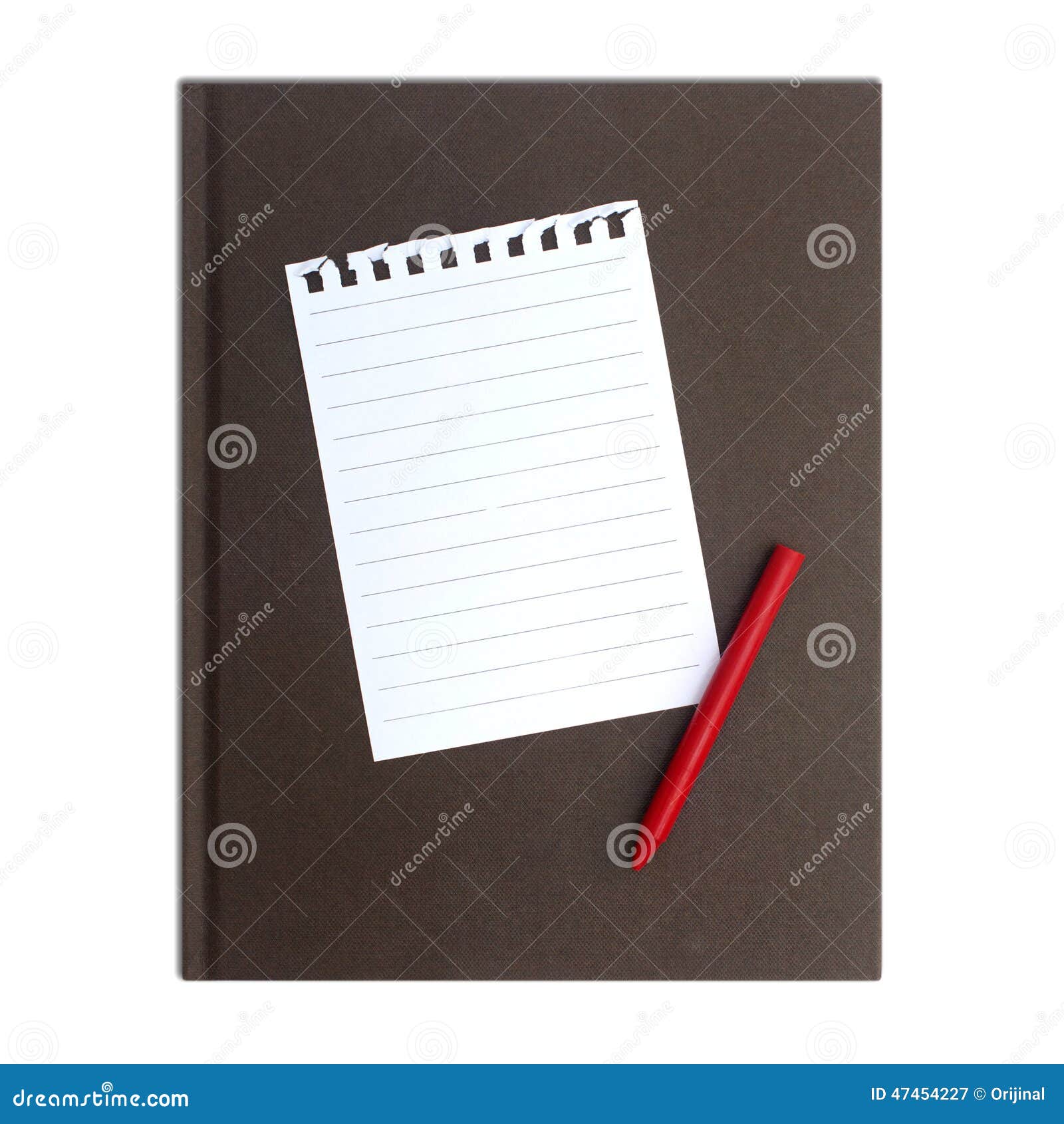 Notebook and Papernote Isolated on White Background Stock Image - Image ...