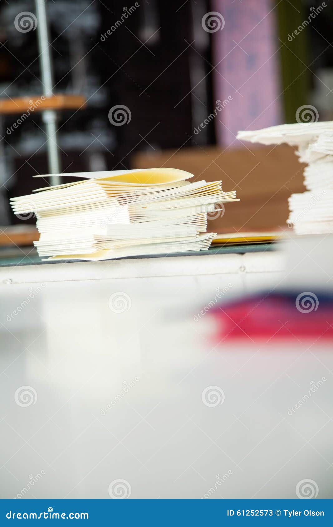 Notebook Papers on Table in Factory Stock Image - Image of handmade ...