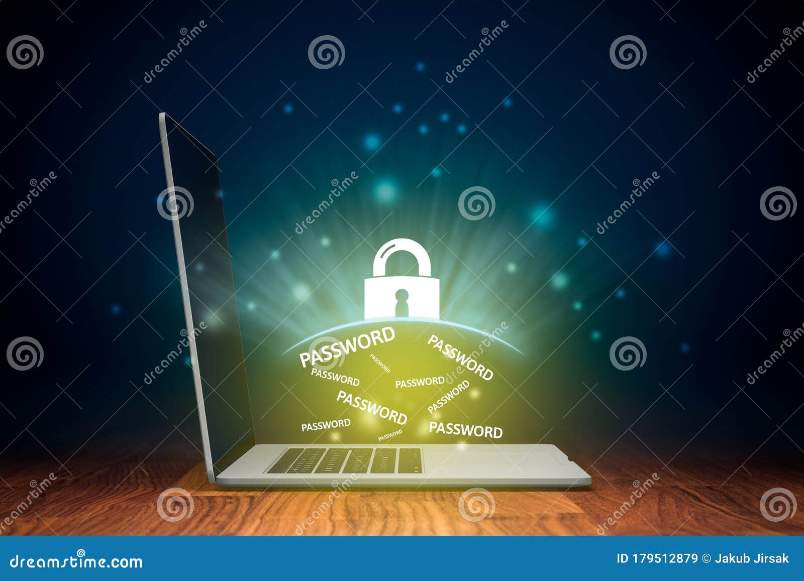 Notebook Password Protection by Antivirus Stock Image - Image of ...