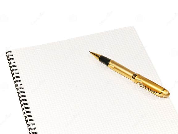 Notebook and pen stock image. Image of paper, checked - 16335125