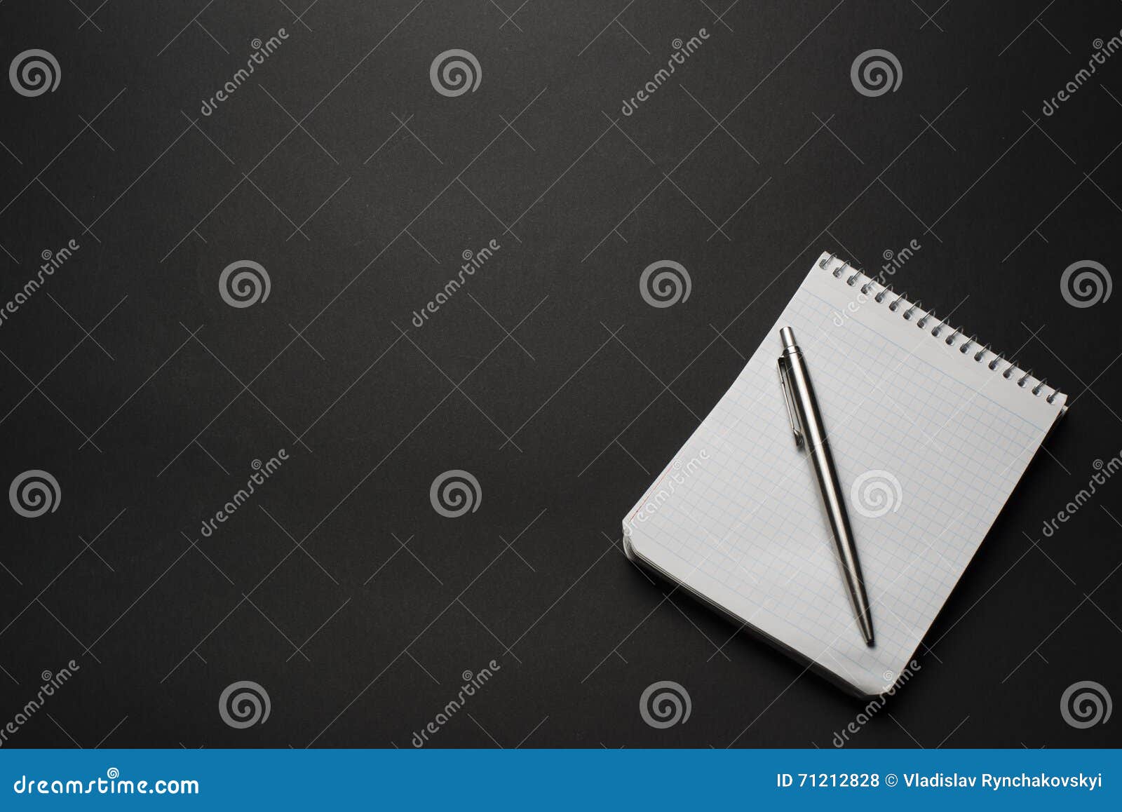 Notebook and Pen on a Black Table Stock Photo - Image of paper, leather ...