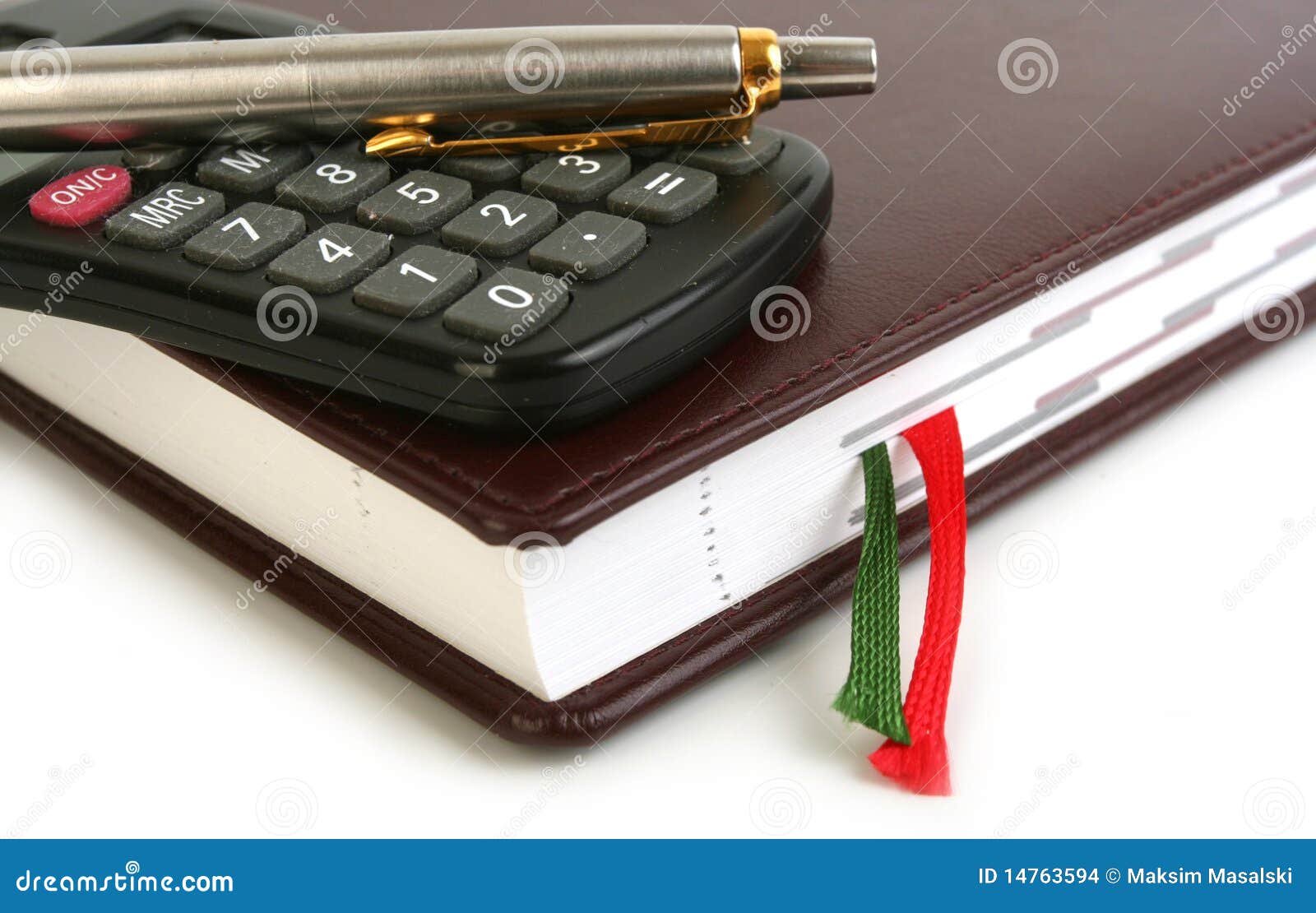Notebook, Pen and Calculator Stock Photo - Image of notebook ...