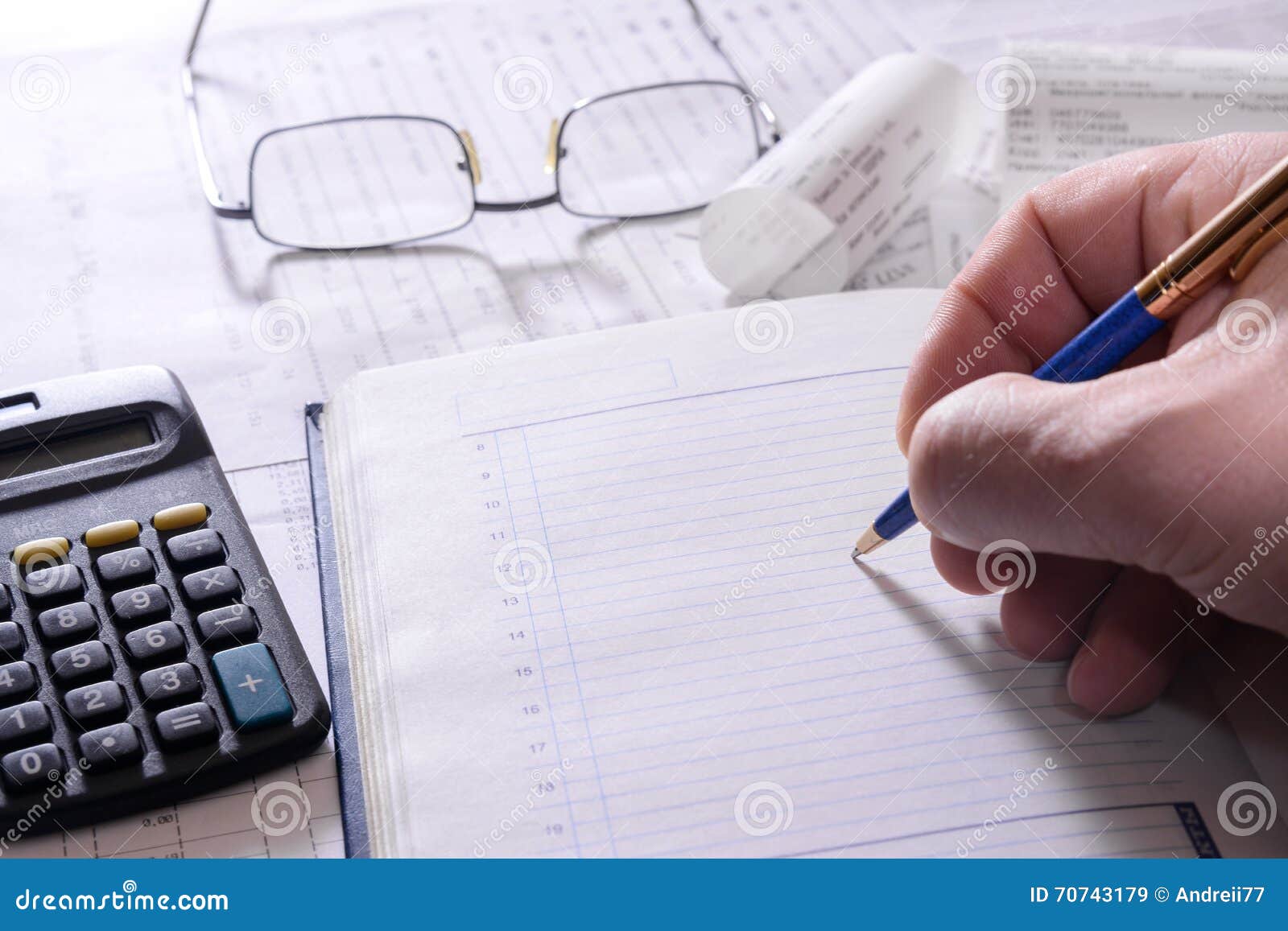 Notebook Pen Checks Glasses Stock Image - Image of figures, binder ...