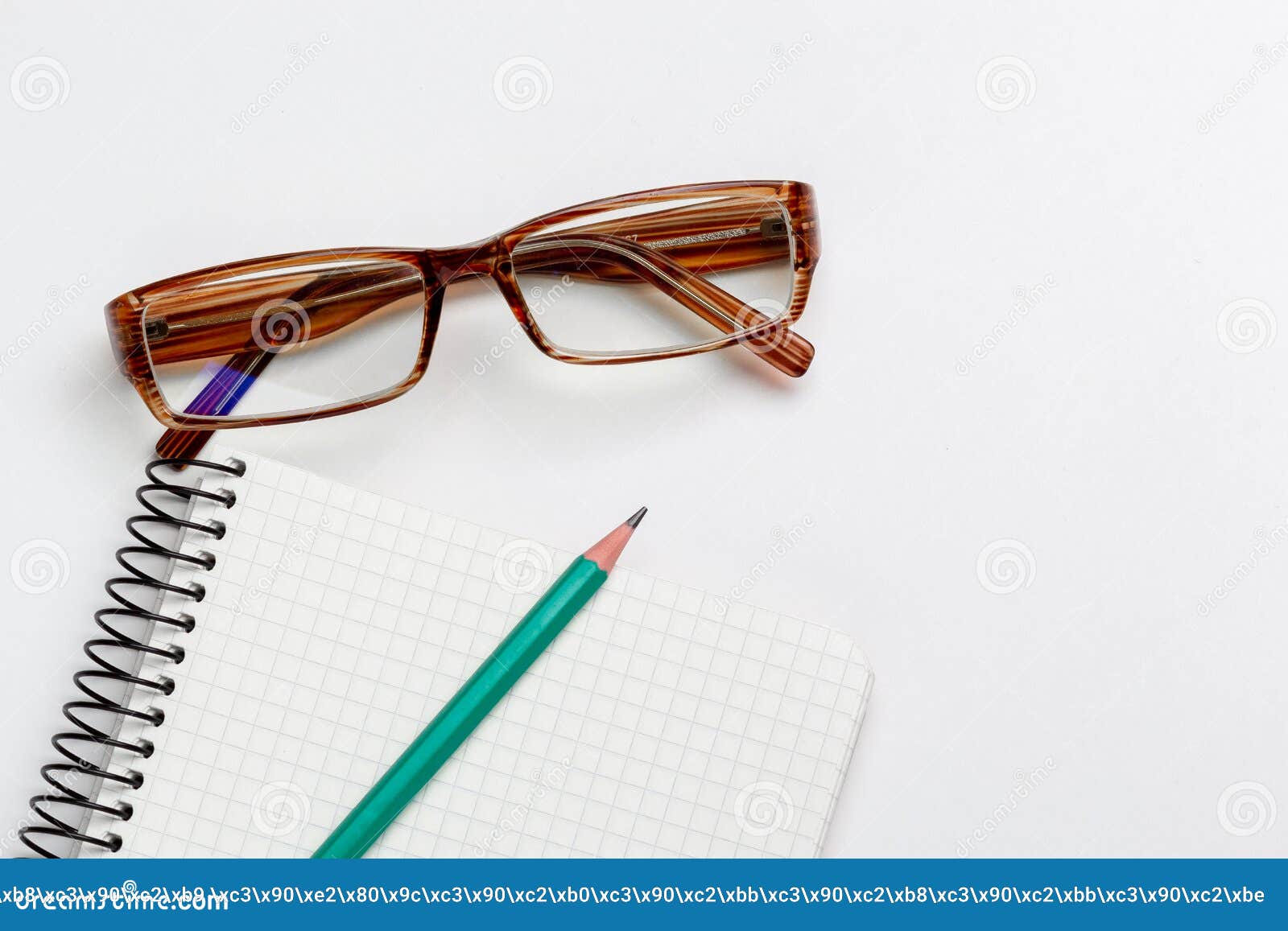 Notebook, pen and glasses stock photo. Image of eyes - 177699488