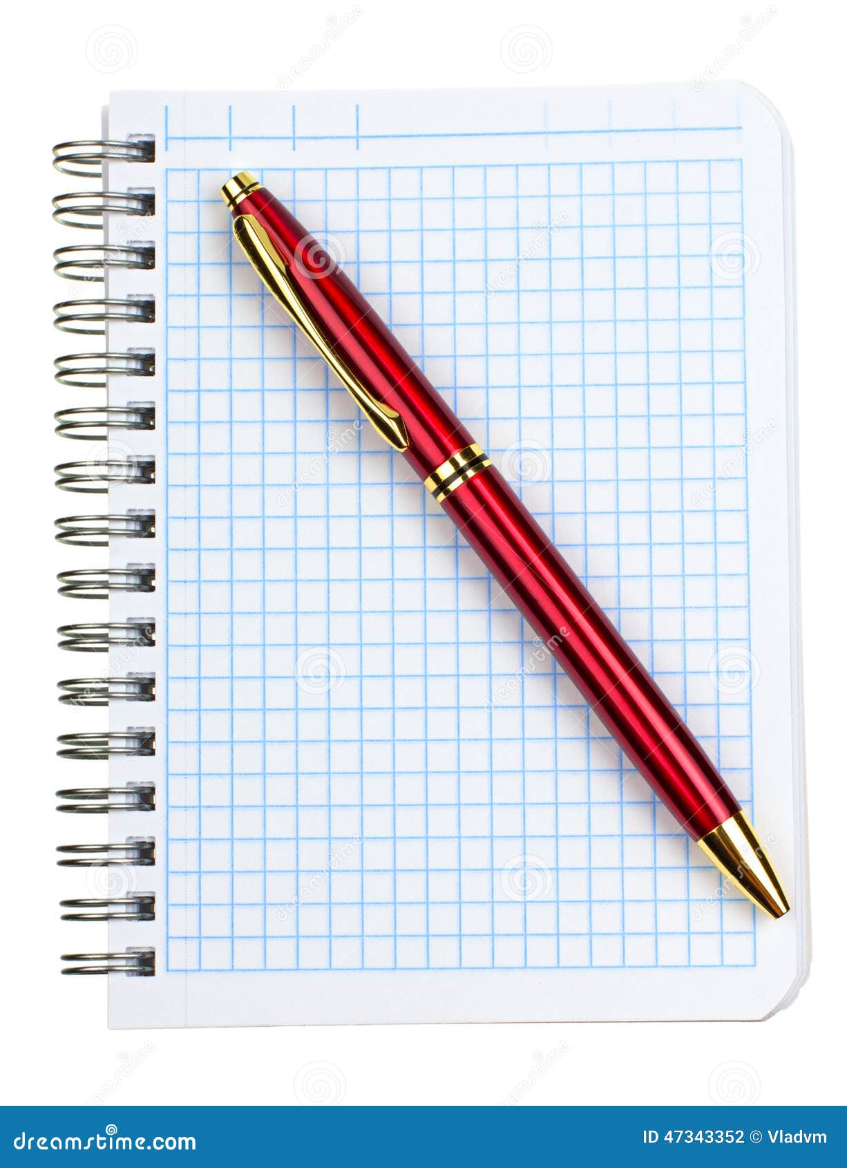 Notebook and pen isolated stock photo. Image of background - 47343352