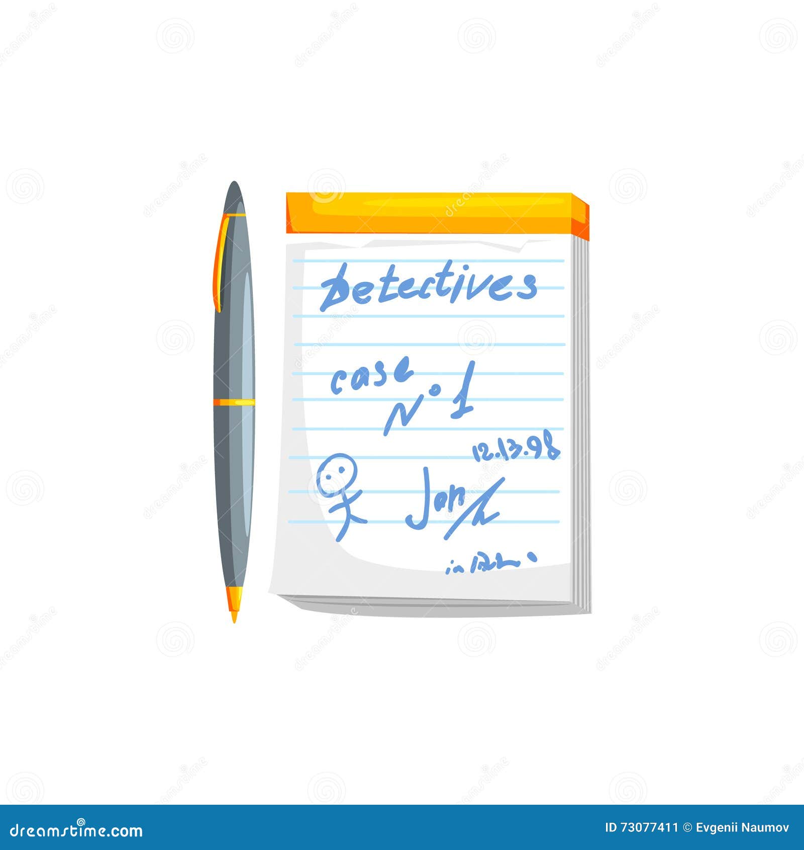 Notebook with Pen Scribbles Stock Vector - Illustration of notes ...