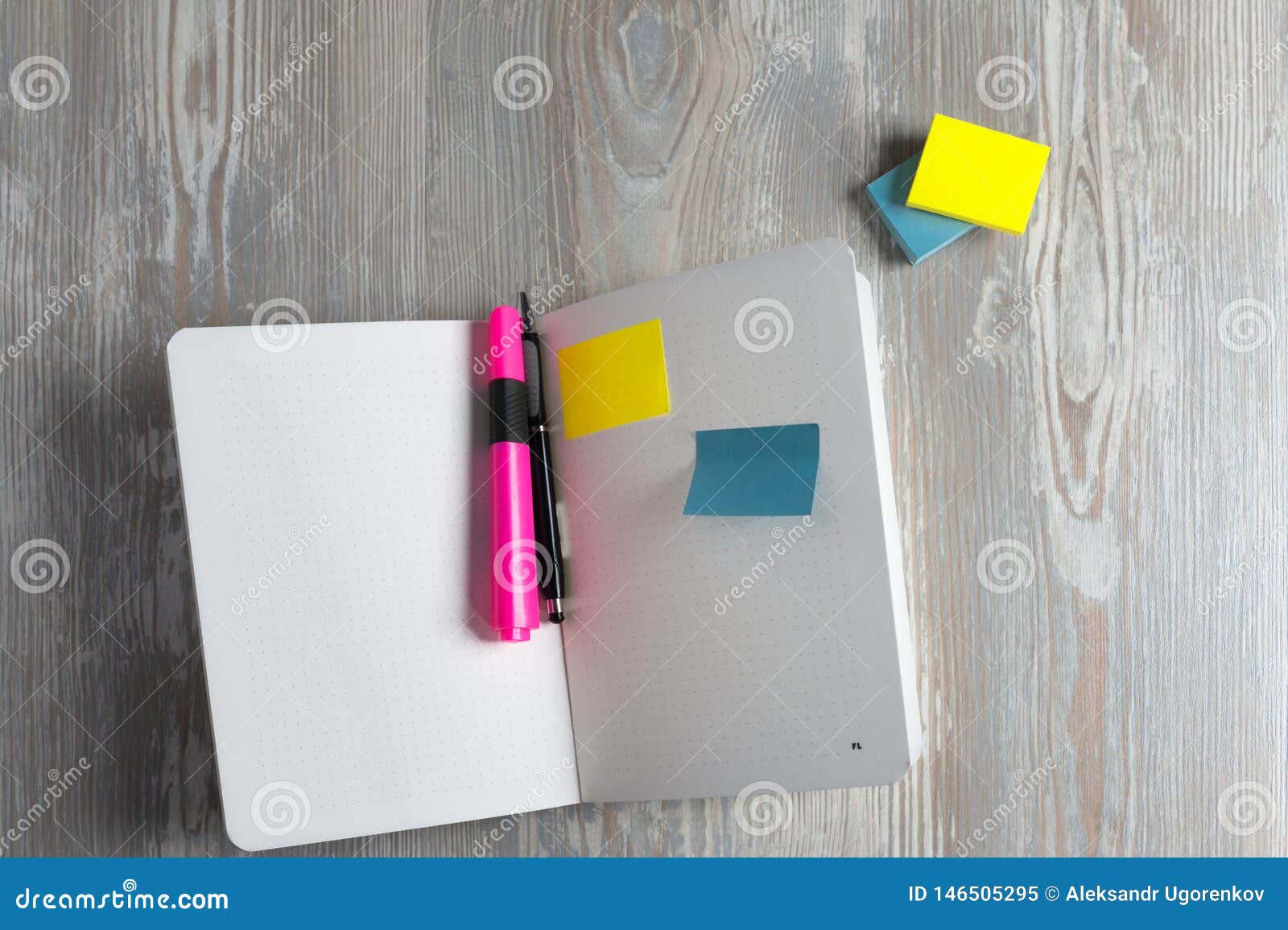 Notebook with Pen and Sticky Notes Stock Image - Image of work, design ...