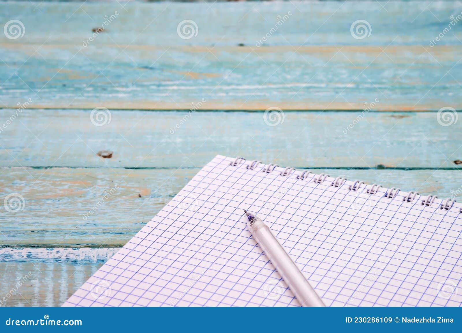 Notebook and Pen on the Table. a Blank Sheet of Paper and a Ballpoint ...