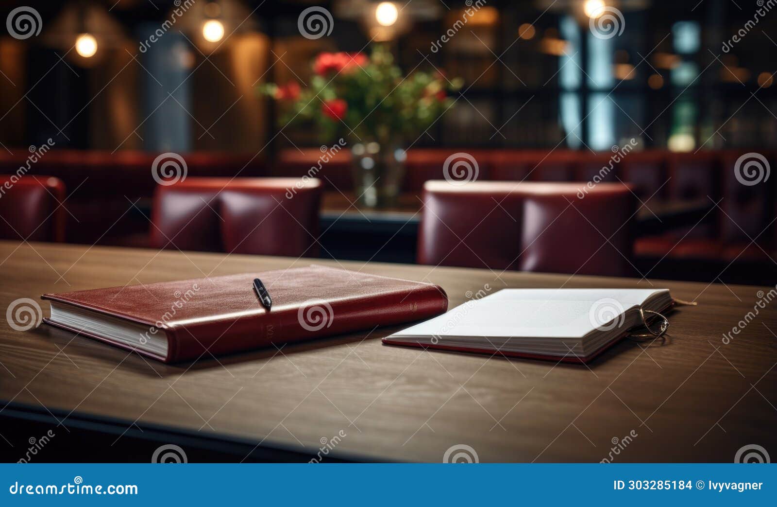 Notebook and Pen on a Table in a Cafe or Restaurant Stock Photo - Image ...