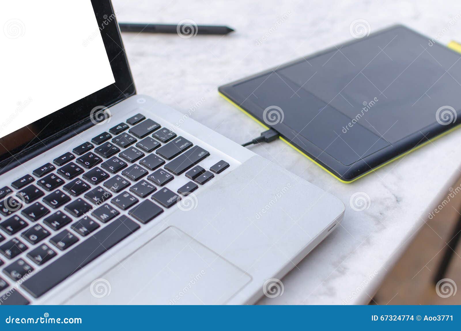 Notebook and Pen tablets stock photo. Image of equipment - 67324774