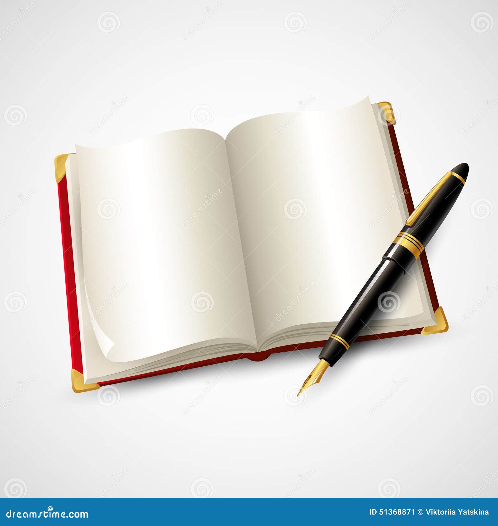 Notebook and Pen. Vector Illustration Stock Vector - Illustration of ...