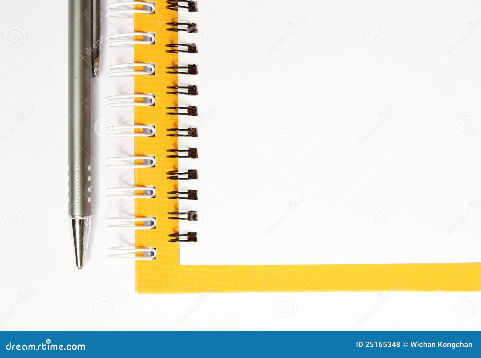 Notebook with Pen on White Background Stock Photo - Image of material ...