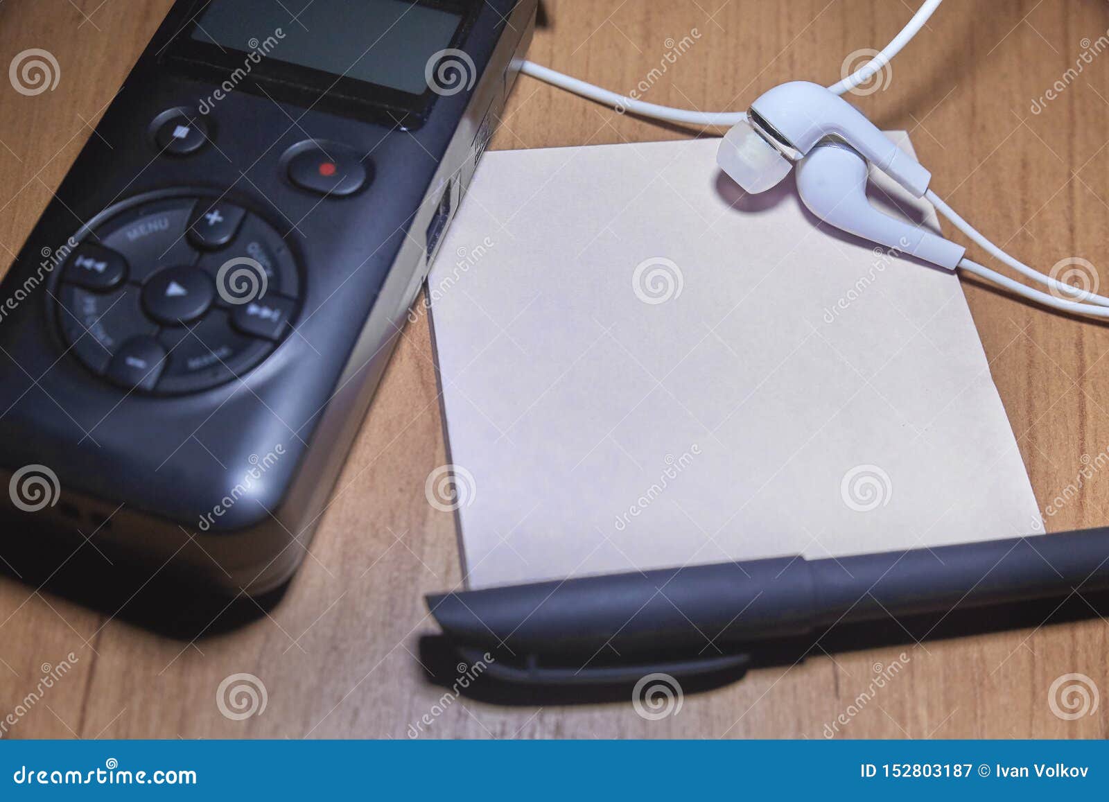 Notebook and Pen on Wooden Table Stock Image - Image of technology ...