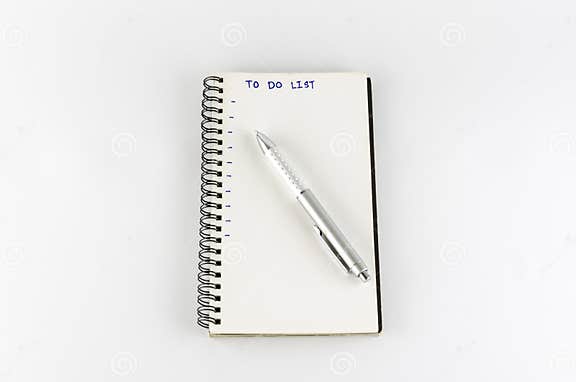 Notebook with Pen Write To Do List Word Stock Image - Image of office ...