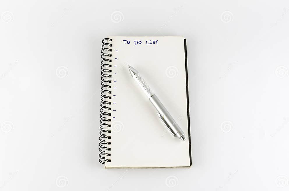 Notebook with Pen Write To Do List Word Stock Image - Image of office ...