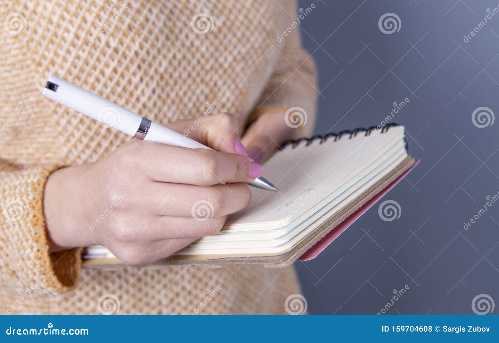 Notebook Pen and Writing Girl Stock Photo - Image of cognition ...