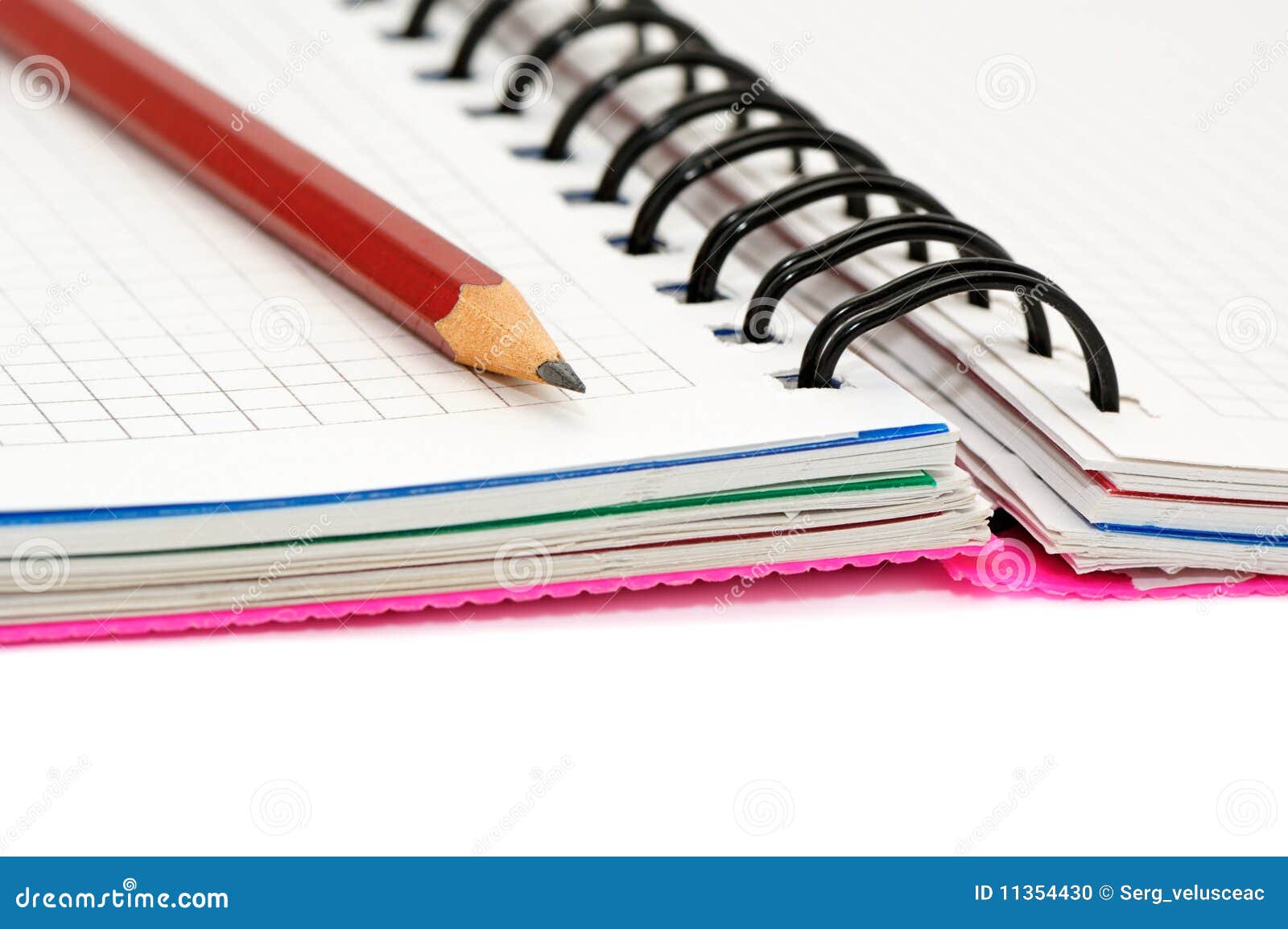 Notebook and pencil stock photo. Image of crayon, office - 11354430