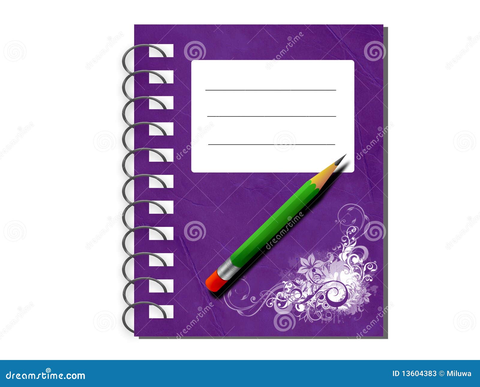 Notebook and pencil stock vector. Illustration of page - 13604383