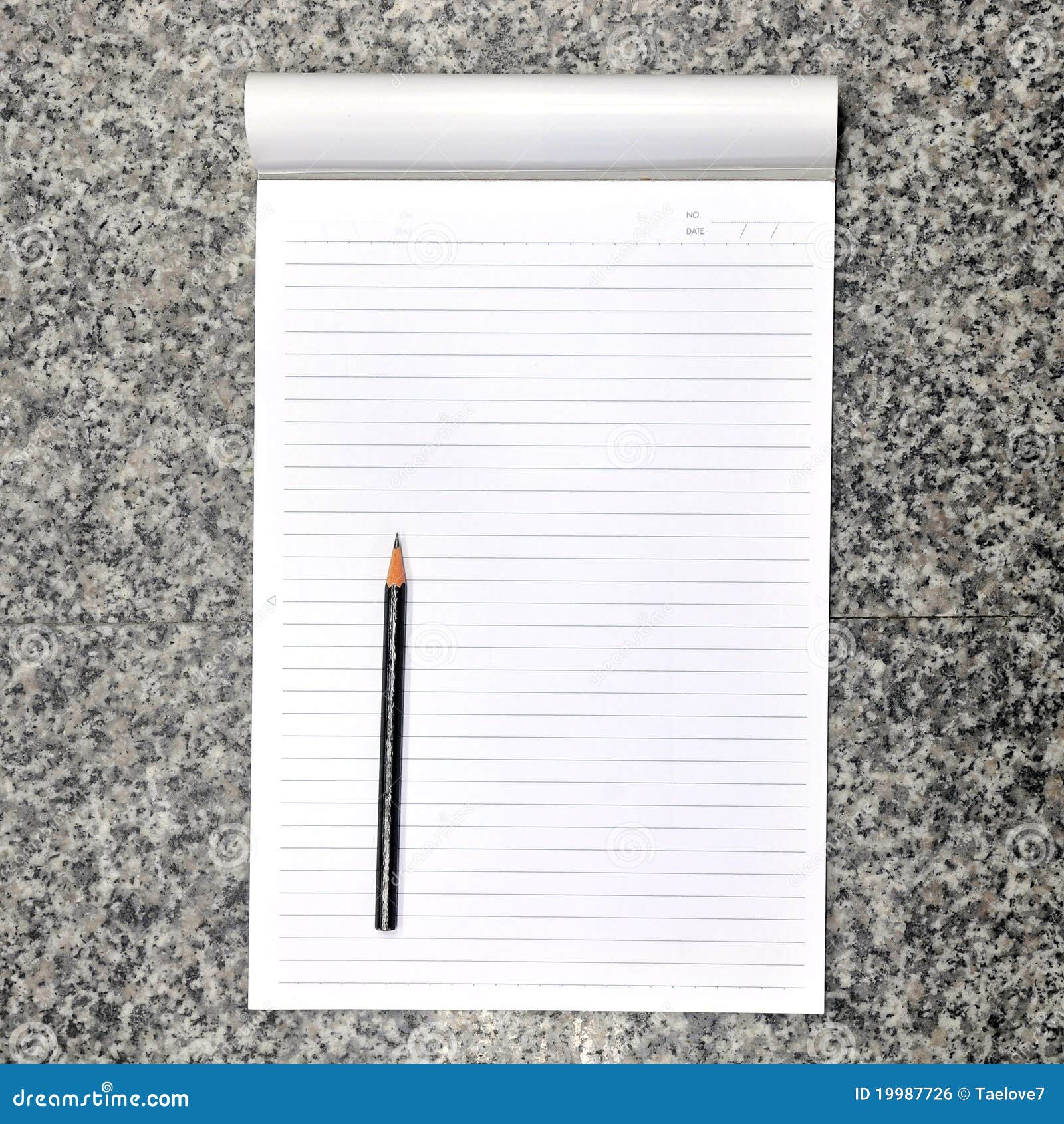 Notebook and pencil stock photo. Image of curl, message - 19987726