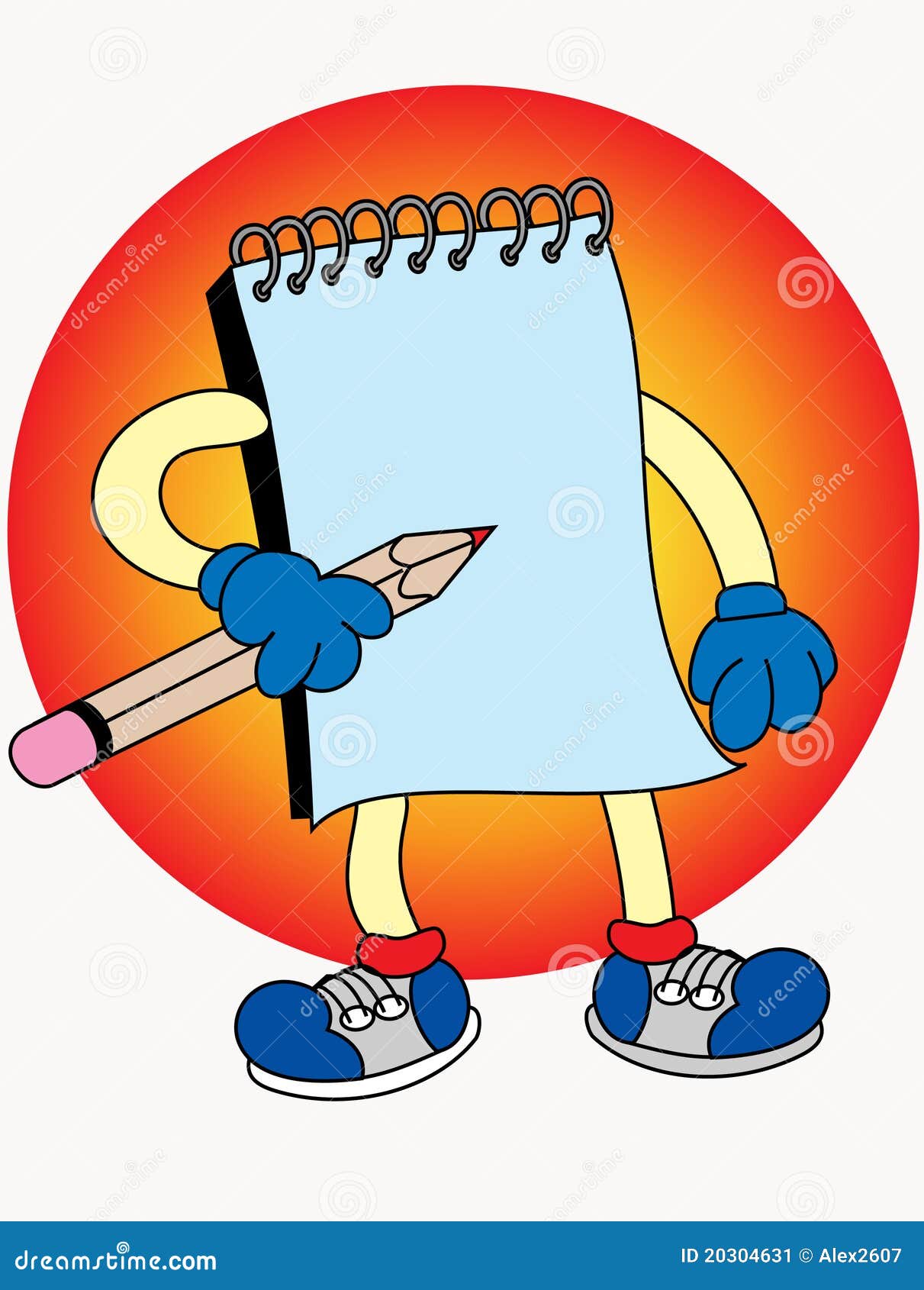 Notebook and pencil stock vector. Illustration of announcement - 20304631