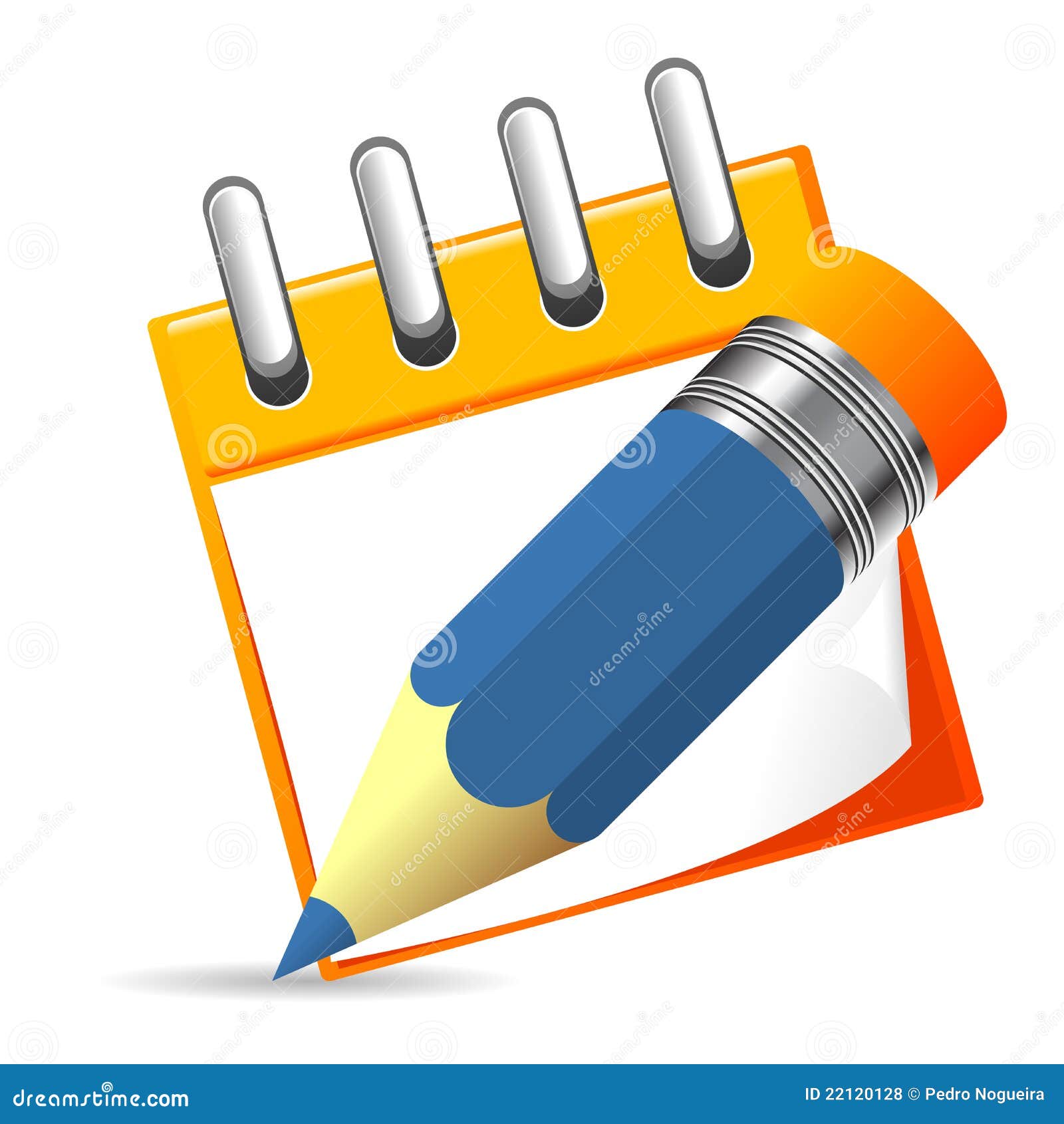 Notebook and pencil stock vector. Illustration of attention - 22120128