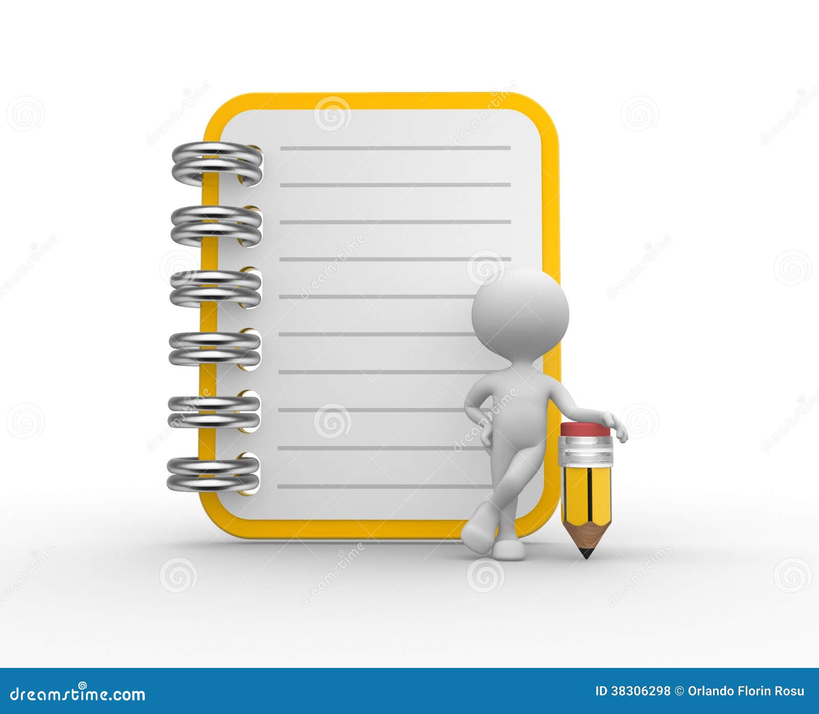 Notebook and a pencil. stock illustration. Illustration of appointment ...
