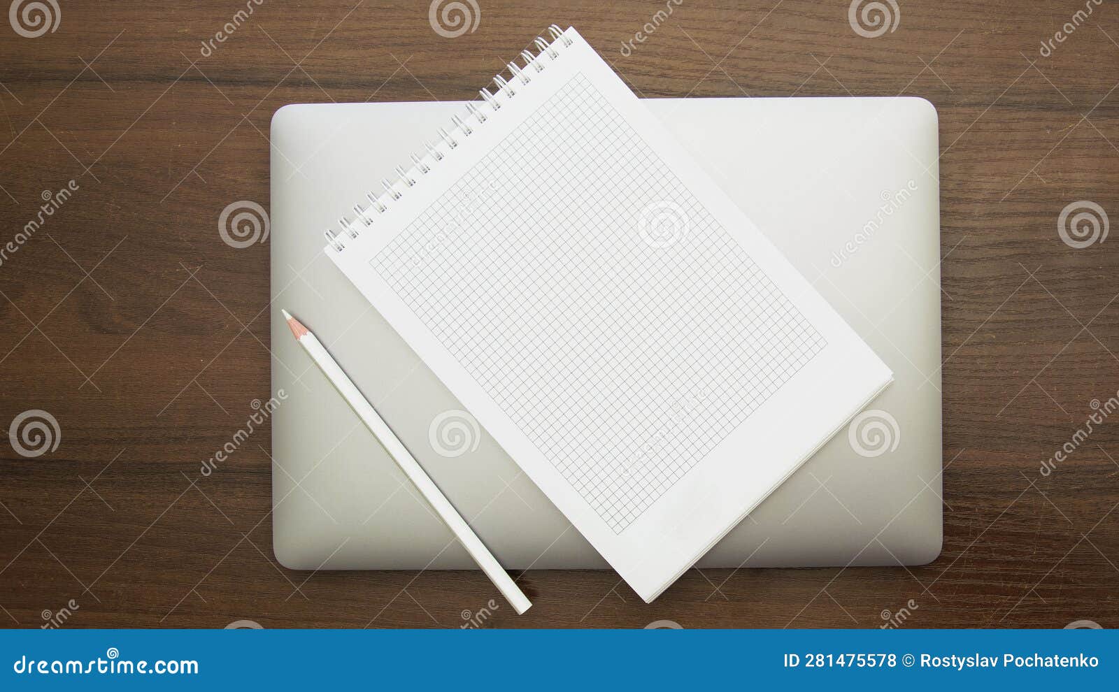 Notebook and Pencil on a Beautiful Background in a Photo Studio Stock ...