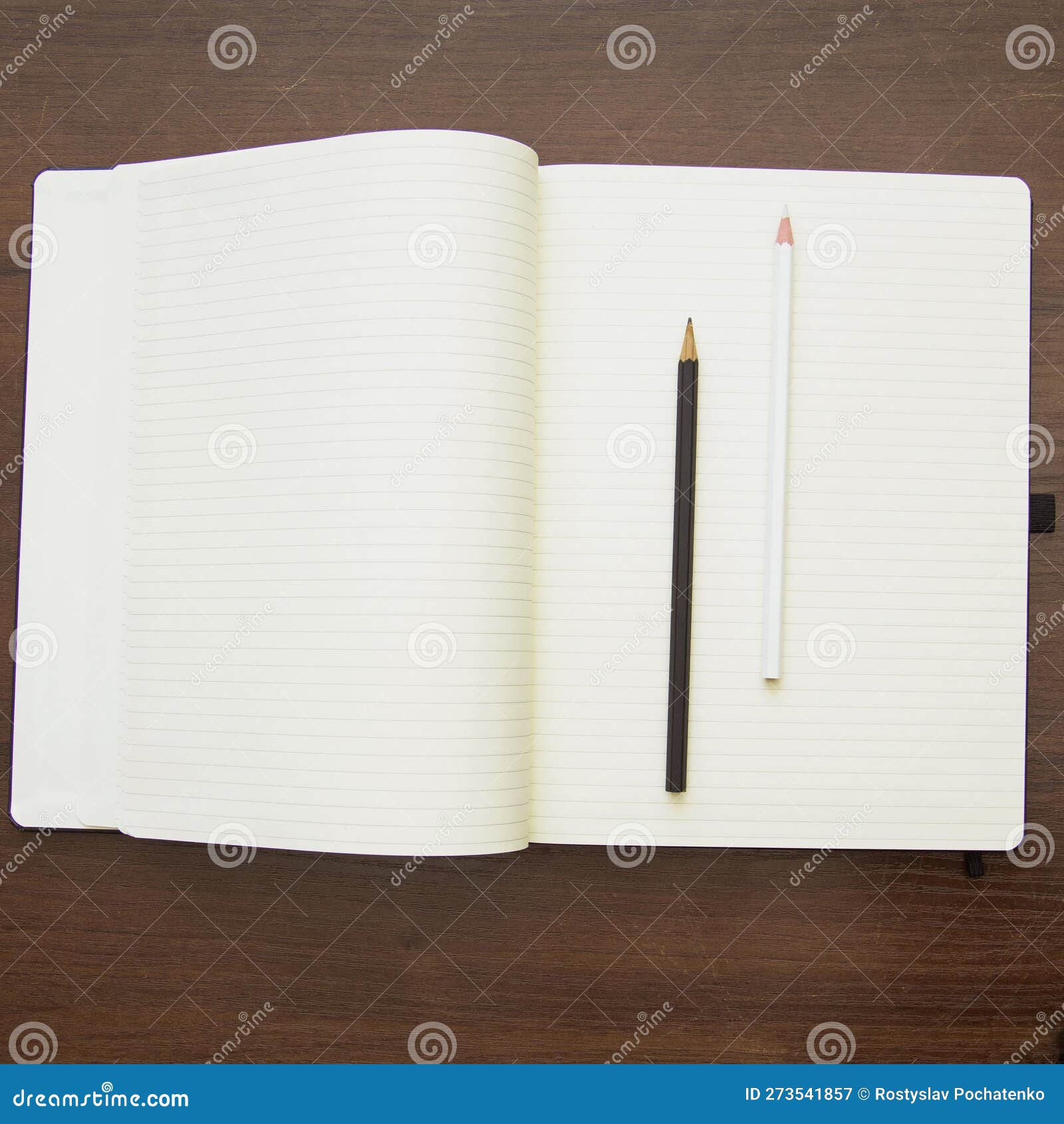 Notebook and Pencil on a Beautiful Background in a Photo Studio Stock ...