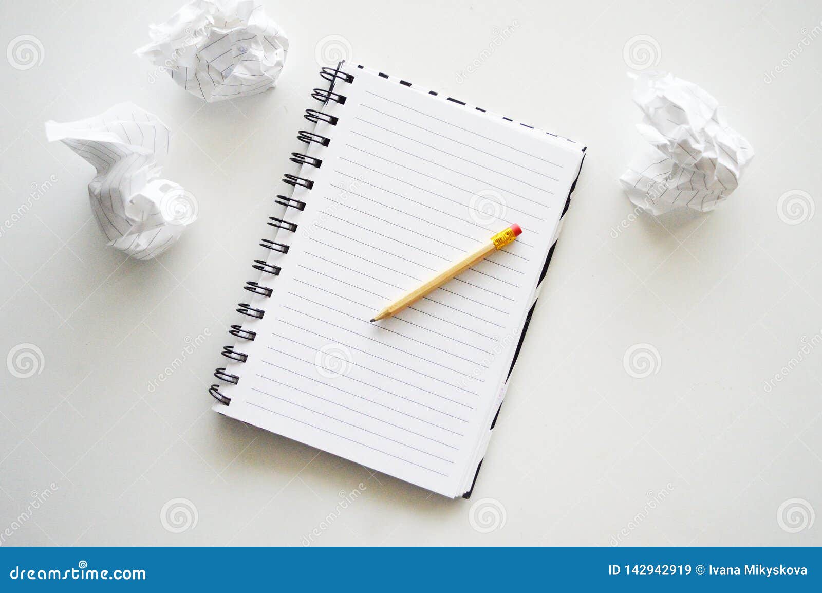 Notebook with pencil stock image. Image of jotter, wood - 142942919