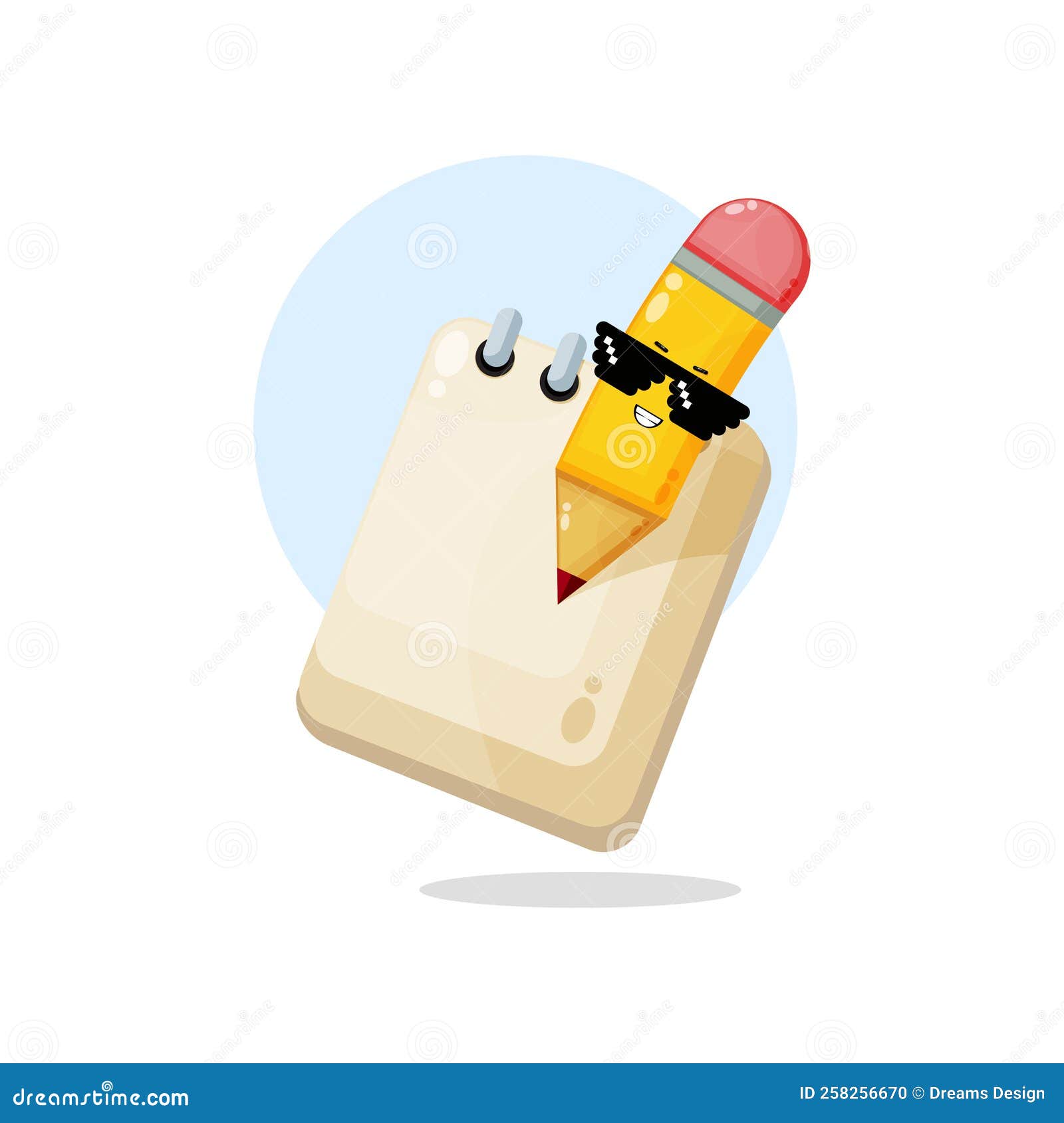 Notebook with a Pencil Icon Cartoon Illustration Stock Vector ...