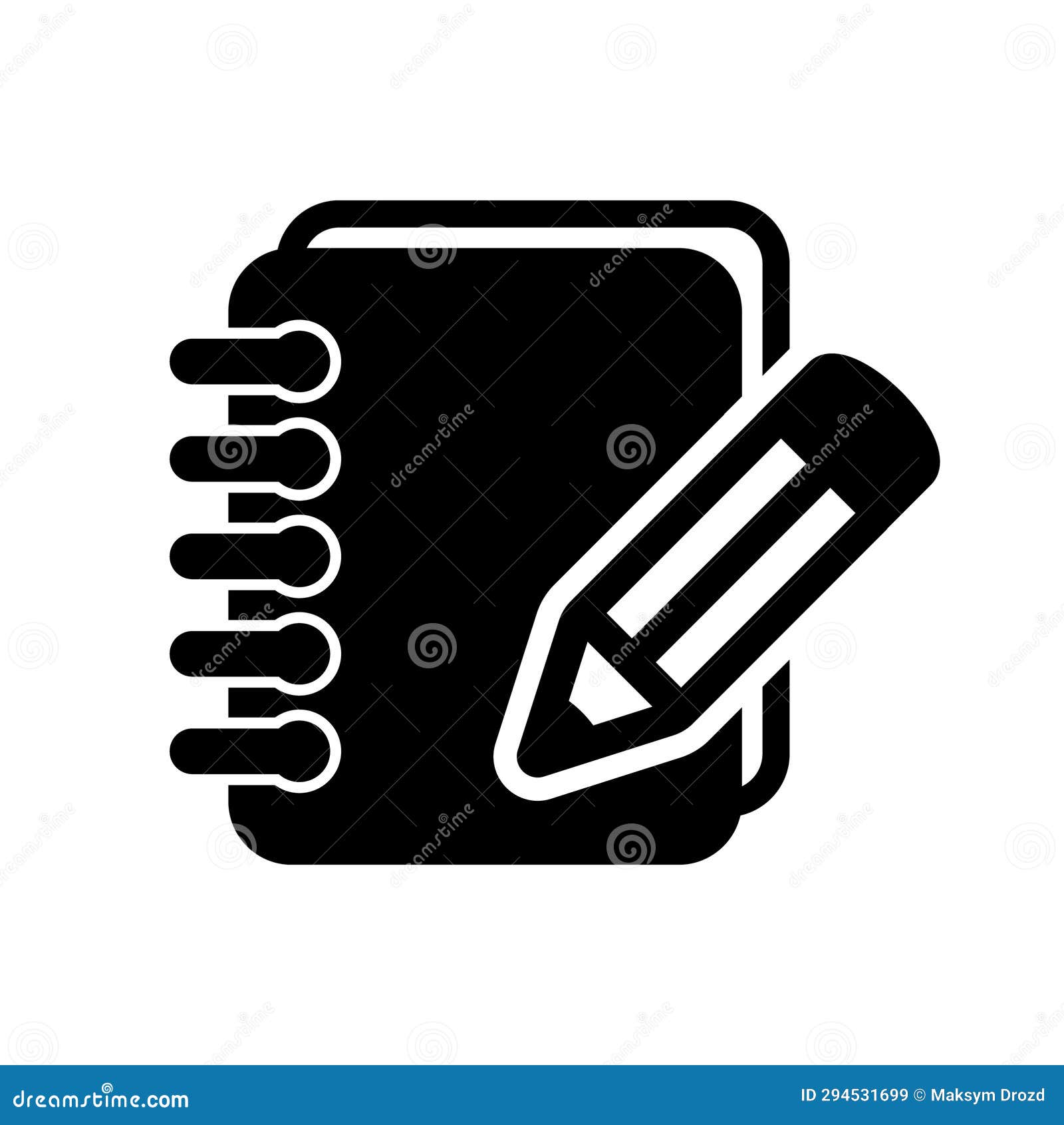 Notebook and Pencil Icon. Icon of Notes. Notepad Vector Sign Stock ...