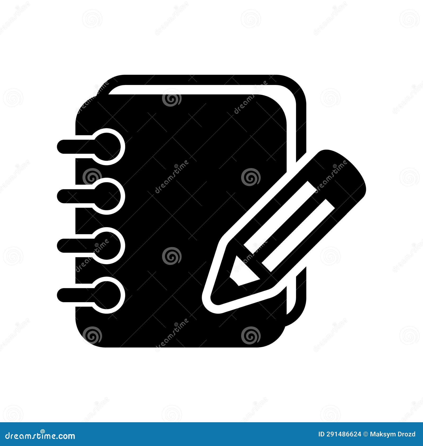 Notebook and Pencil Icon. Icon of Notes. Notepad Sign. Stock ...