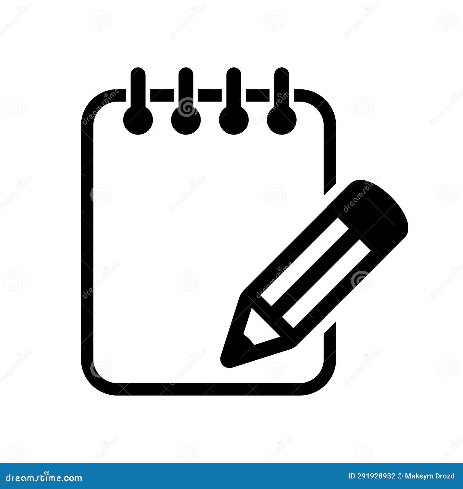 Notebook and Pencil Icon. Icon of Notes. Notepad Sign. Stock Vector ...