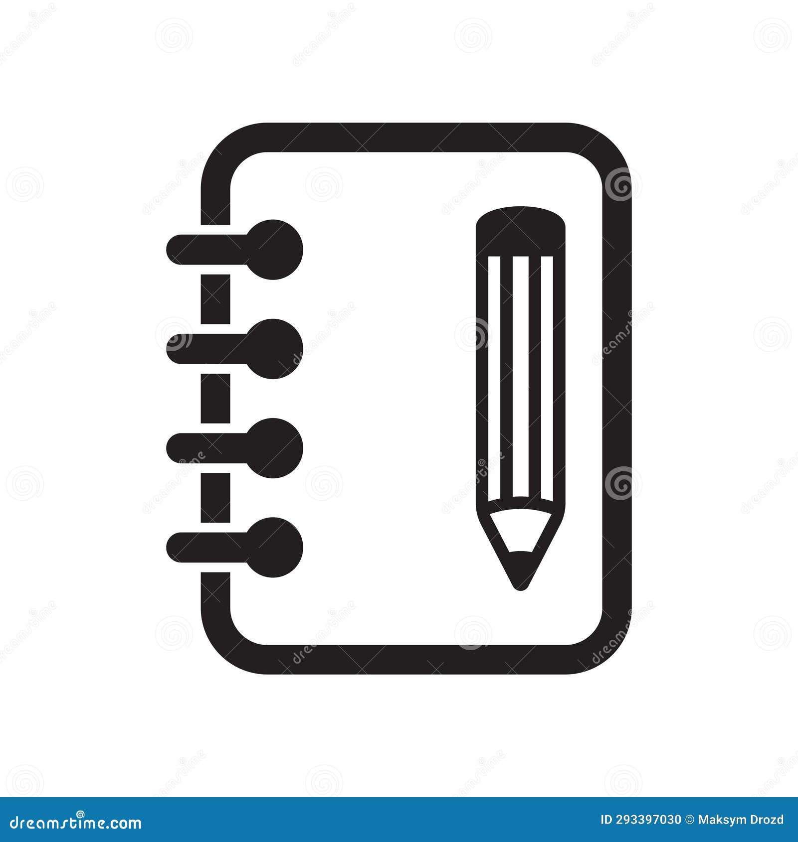 Notebook and Pencil Icon. Icon of Notes. Notepad Sign. Stock ...