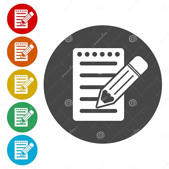 Notebook and pencil icon stock vector. Illustration of icon - 132281086