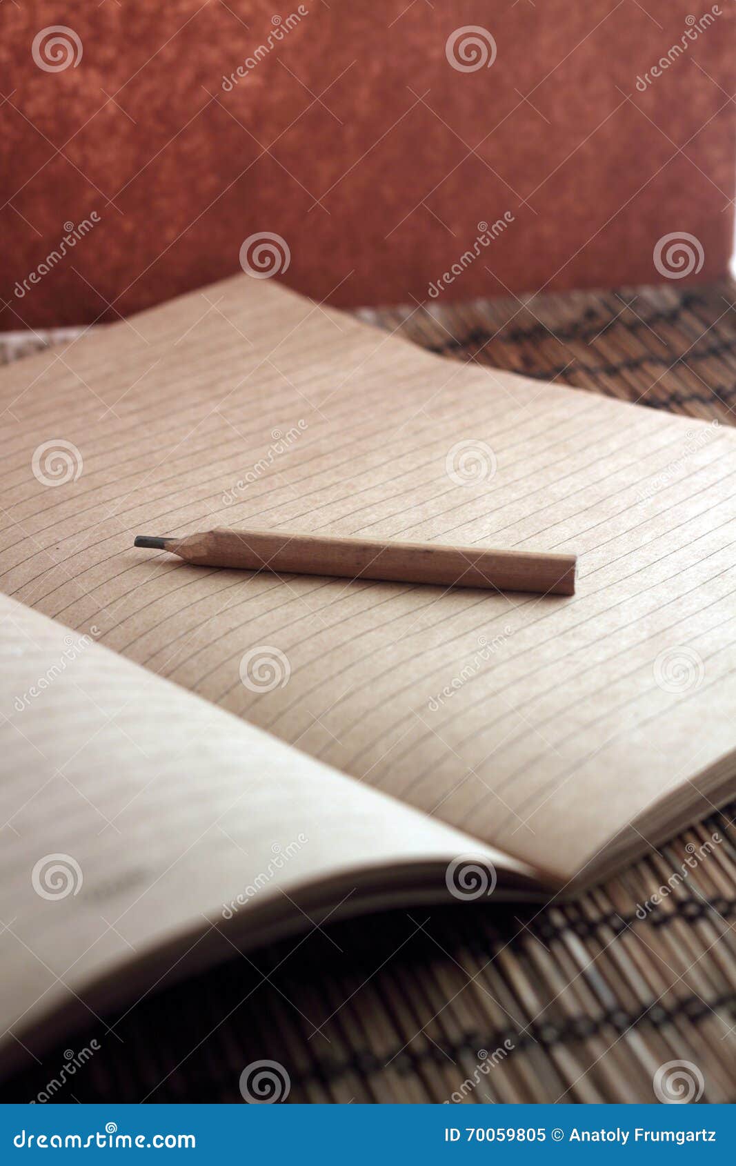 A notebook with a pencil stock image. Image of school - 70059805