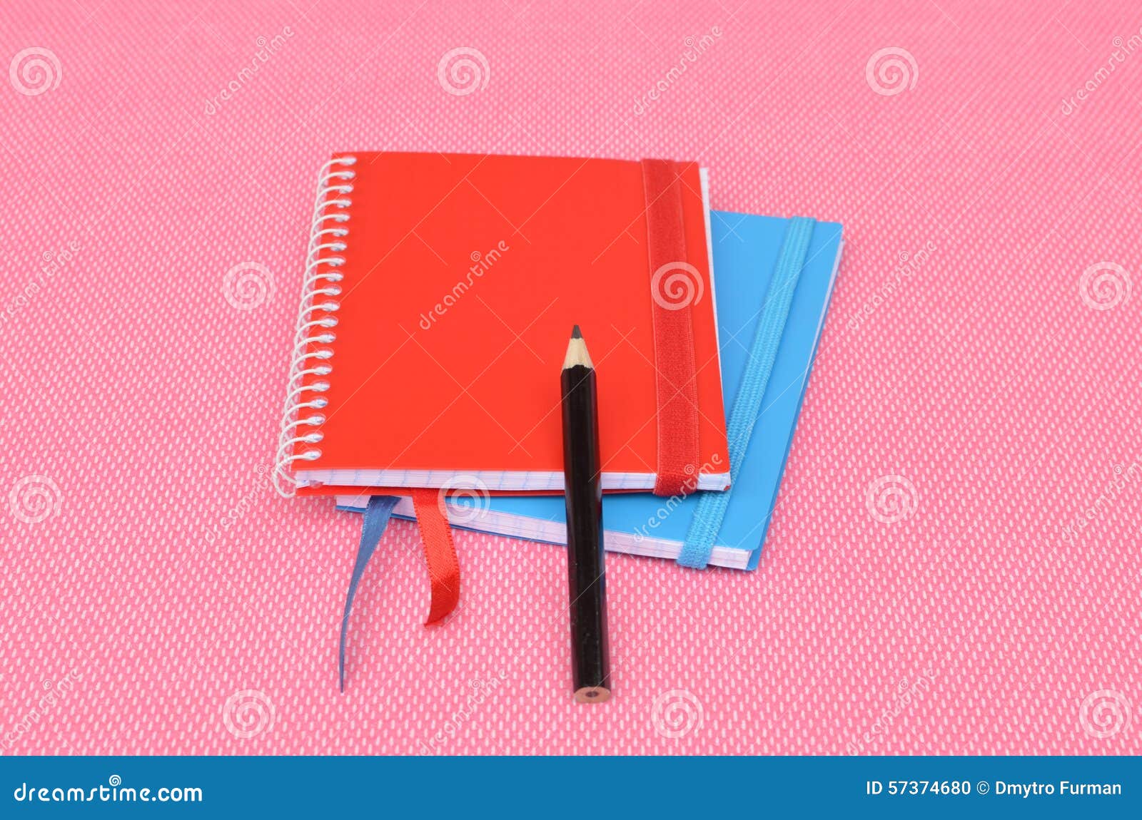 Notepads and pencil stock photo. Image of pink, pencil - 57374680