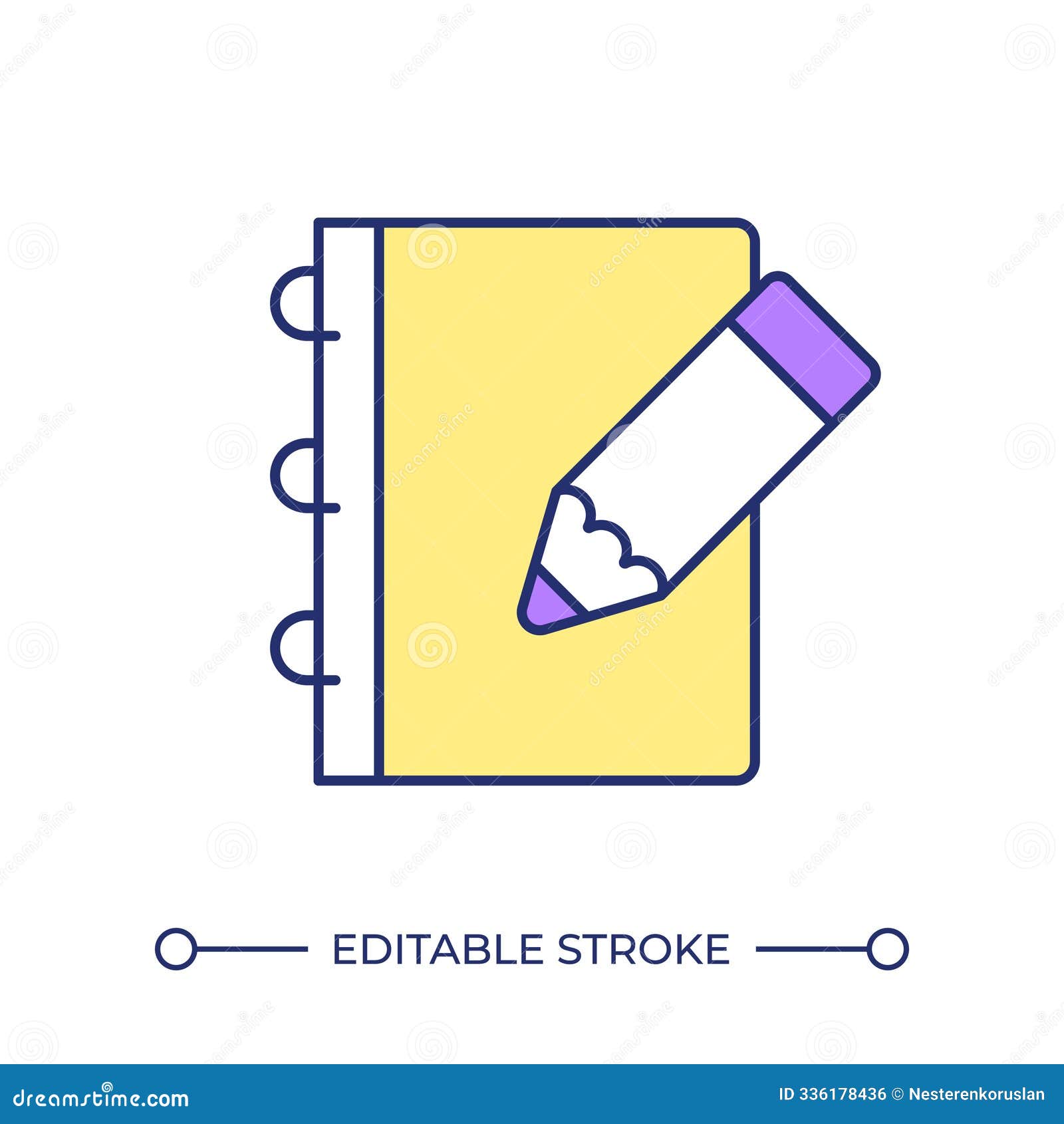 Notebook With Pencil Rgb Color Icon Stock Illustration Illustration