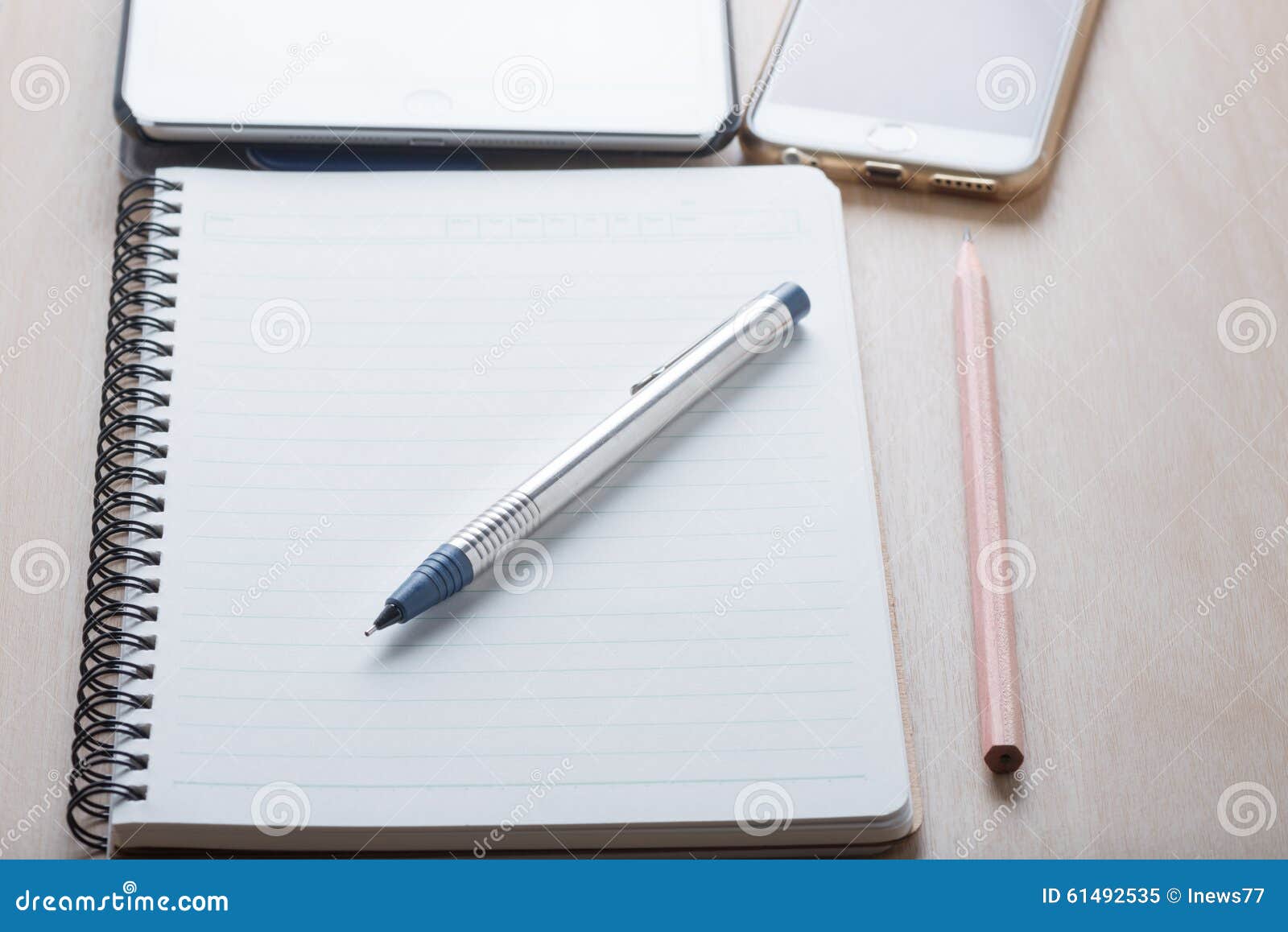 Notebook and pencil. stock image. Image of clutch, learning - 61492535