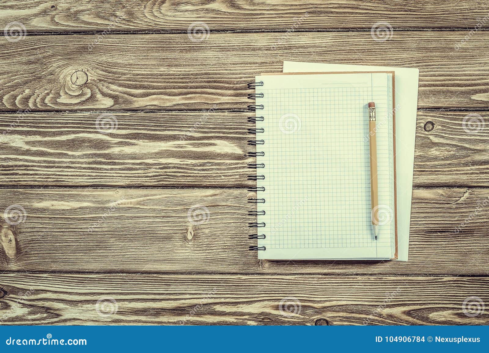 Notebook with pencil stock photo. Image of letter, template - 104906784